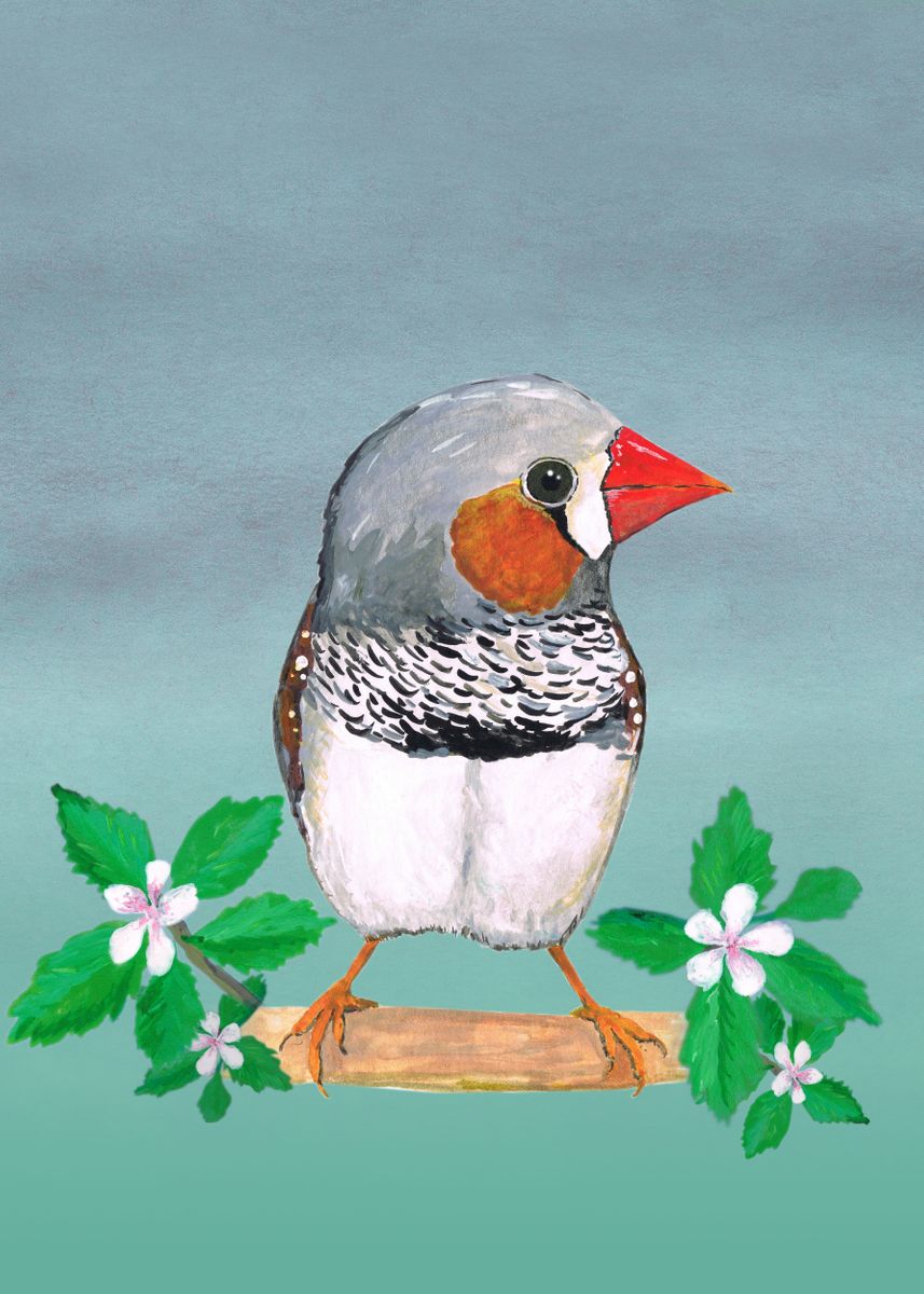 'Zebra finch' Poster by Bianca Wisseloo | Displate