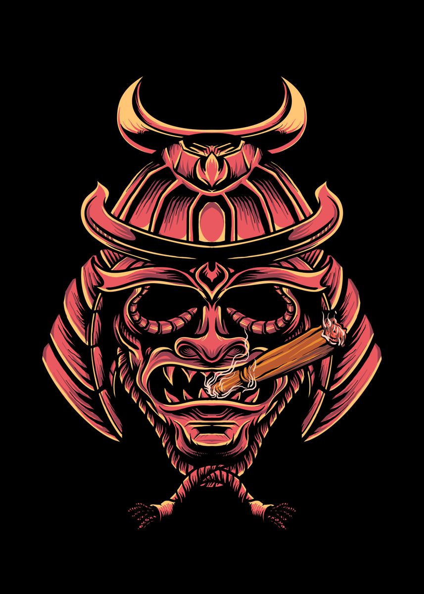 'Cultural Smoke Samurais' Poster, picture, metal print, paint by ...