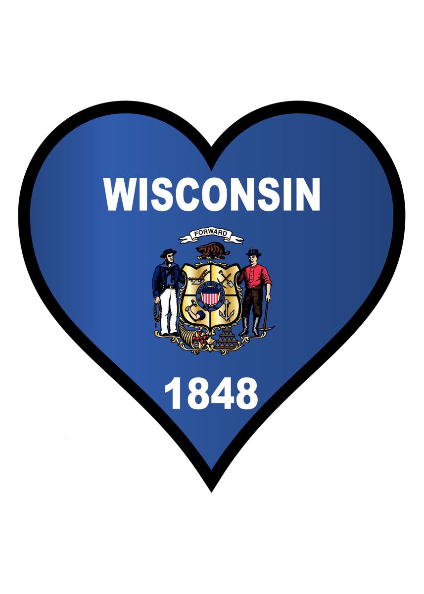 'Love Wisconsin' Poster by HomeStead Digital | Displate