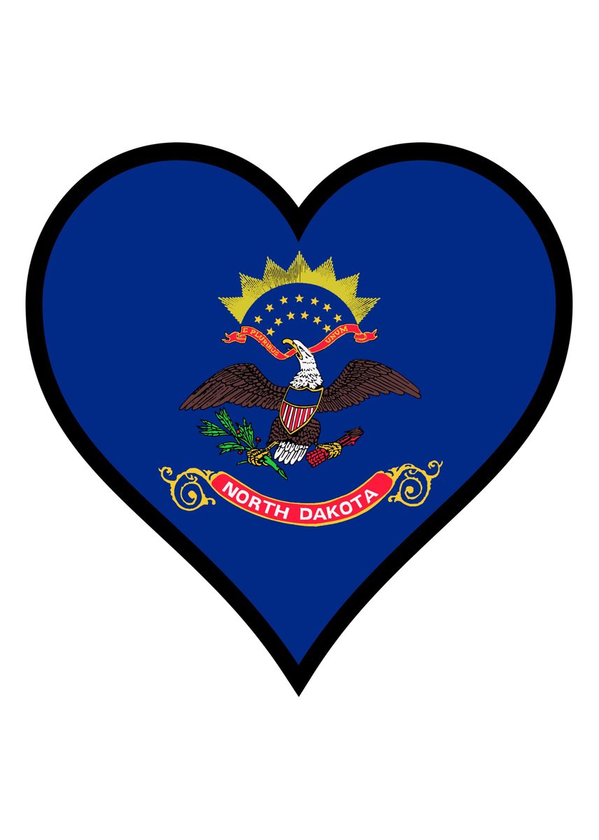 'Love North Dakota' Poster, picture, metal print, paint by HomeStead ...