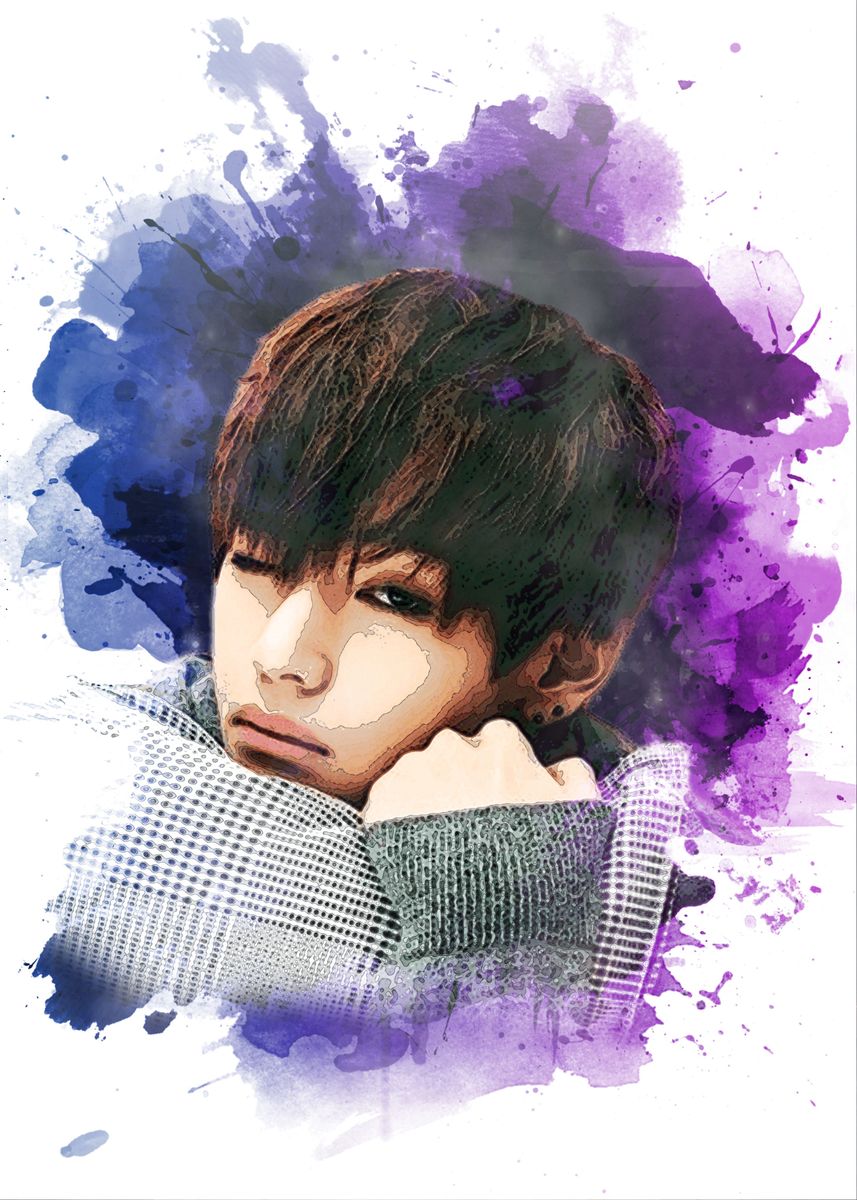 'BTS V' Poster, picture, metal print, paint by The Exlucive | Displate