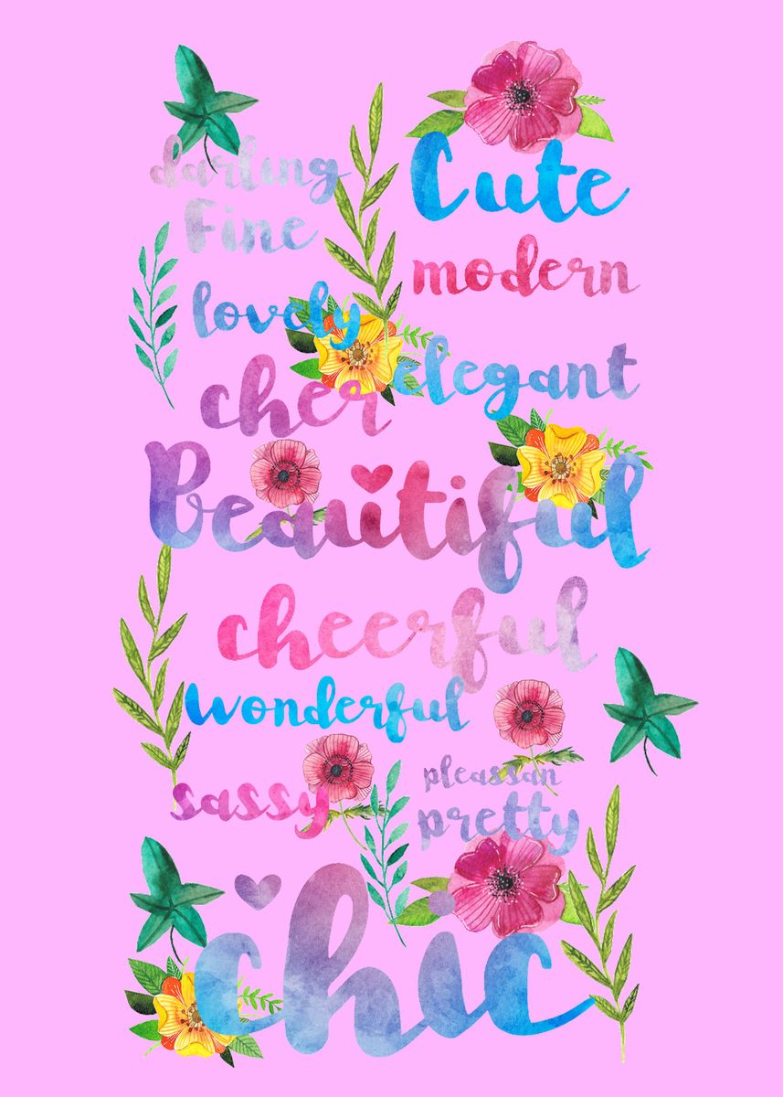 'flowers cute' Poster, picture, metal print, paint by aris febriyanto ...