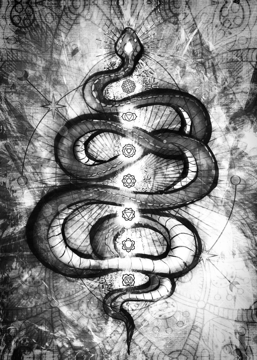 'Kundalini serpent Celestia' Poster, picture, metal print, paint by ...