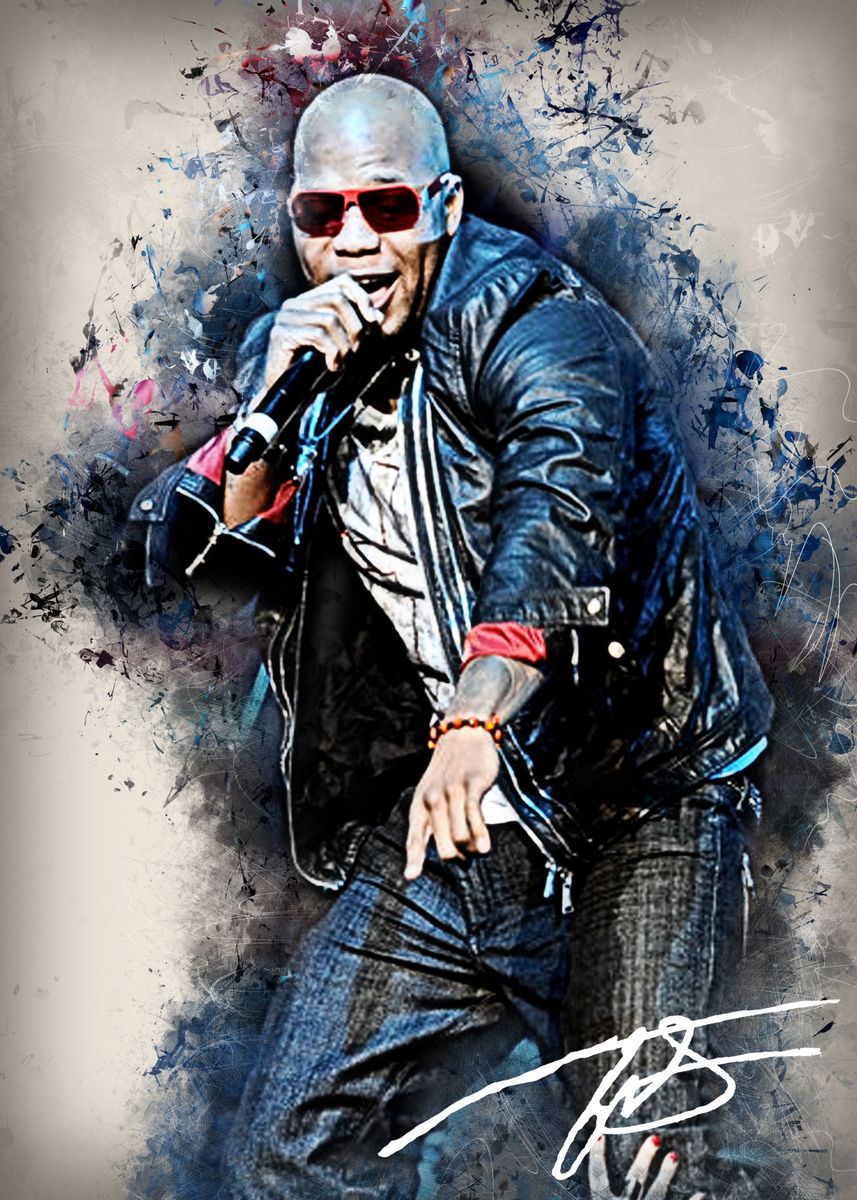 'Flo Rida' Poster, picture, metal print, paint by Riddle Mack | Displate