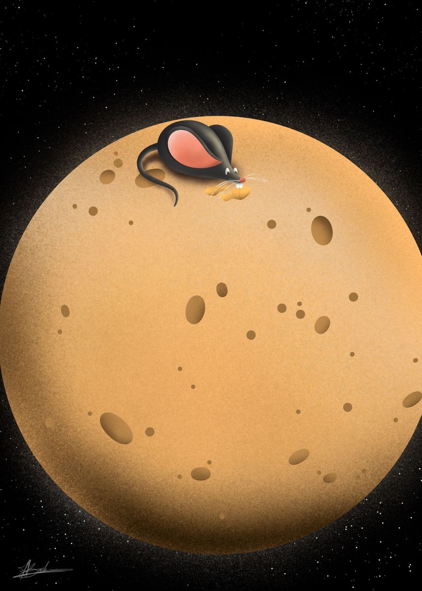 'The Cheesy Moon' Poster by Jess Barbour | Displate