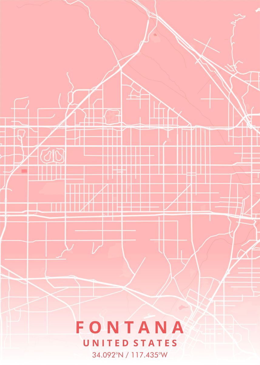 'Fontana California' Poster, picture, metal print, paint by Merah ...