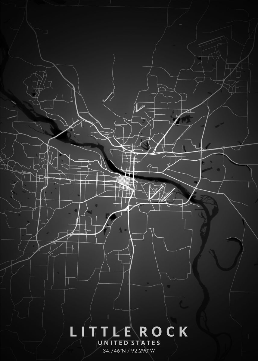 'Little Rock Map Posters' Poster by Merah Djoeang | Displate