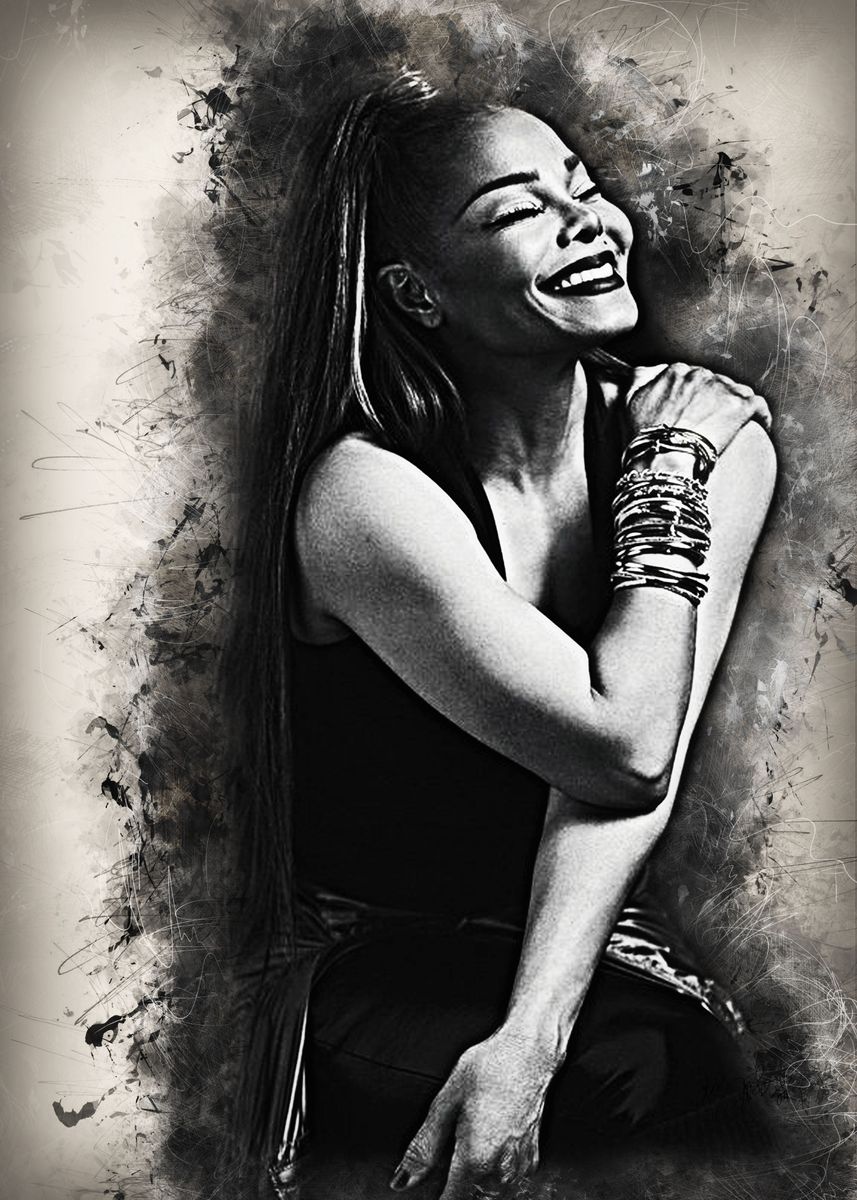 'Janet Jackson' Poster, picture, metal print, paint by Riddle Mack ...