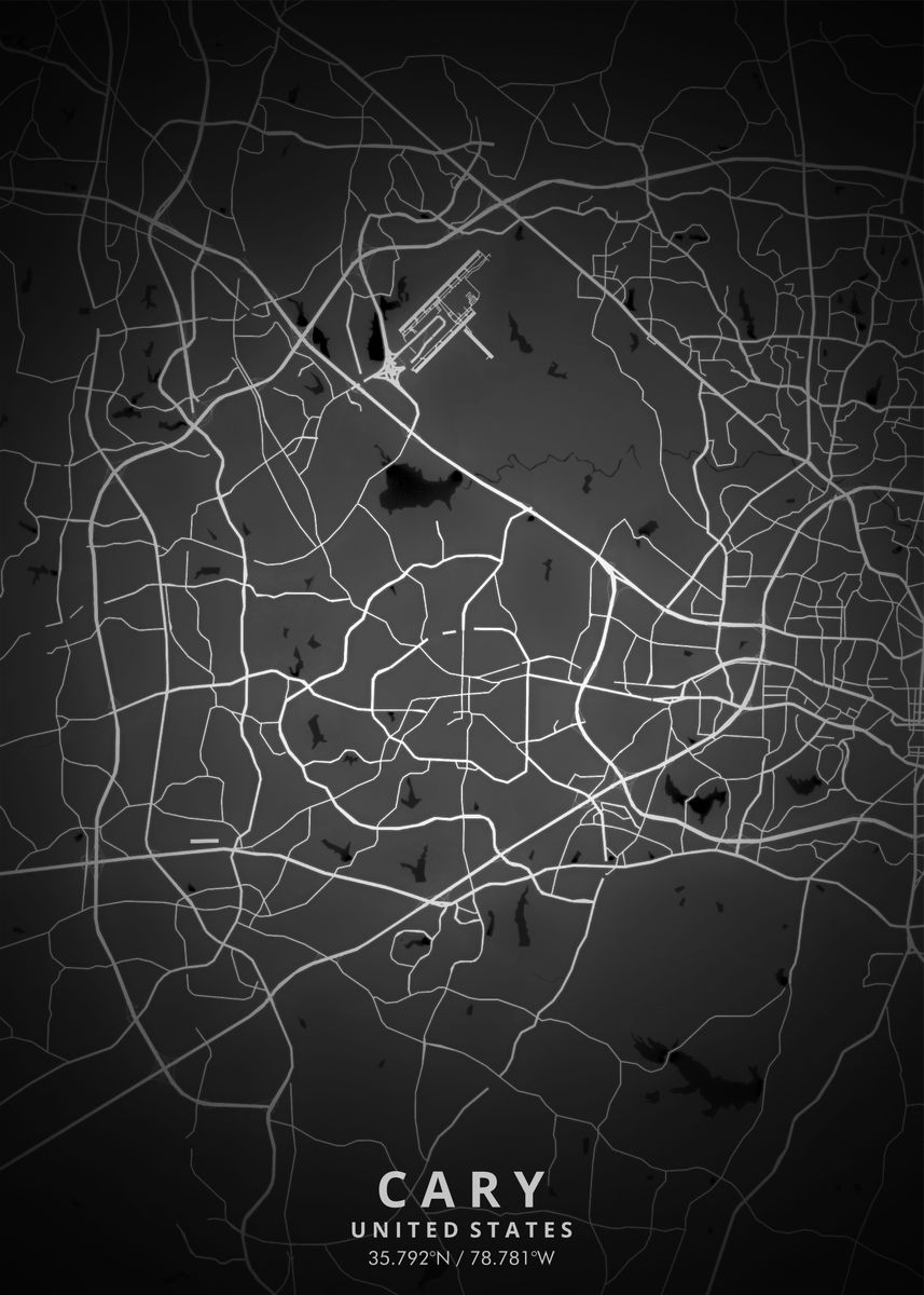 'Cary Map Posters' Poster, picture, metal print, paint by Merah Djoeang ...