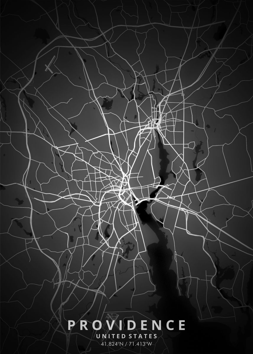 'Providence Map Posters' Poster by Merah Djoeang | Displate