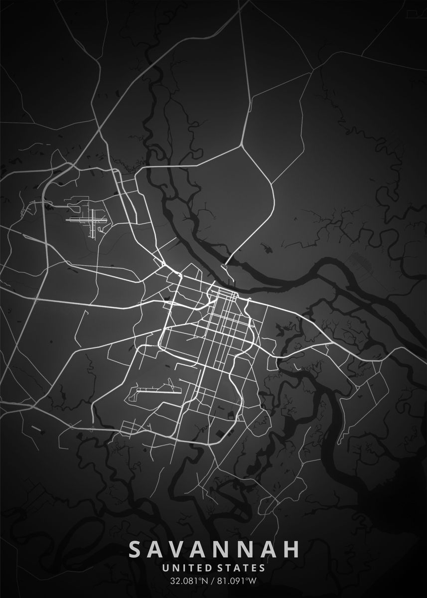 'Savannah Map Posters' Poster, picture, metal print, paint by Merah ...