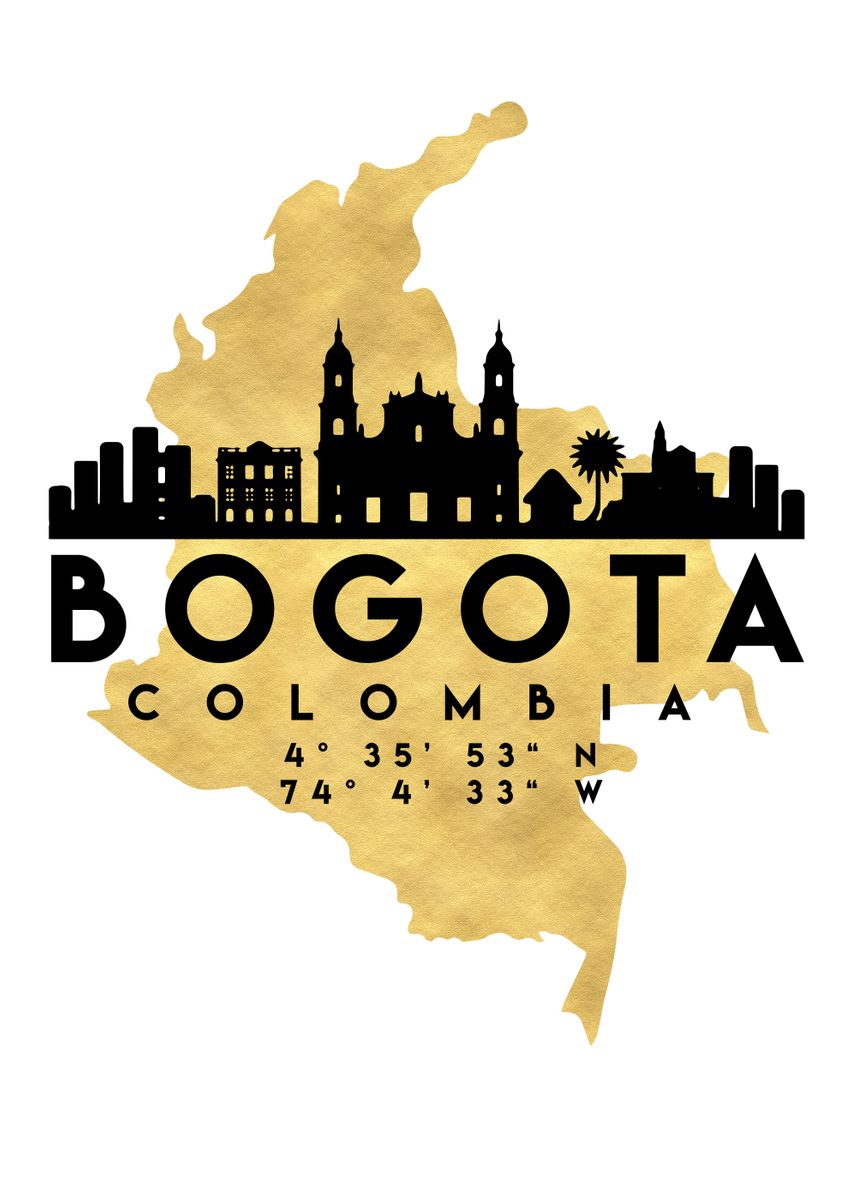 'Bogota Map Skyline' Poster by Emiliano Deificus | Displate