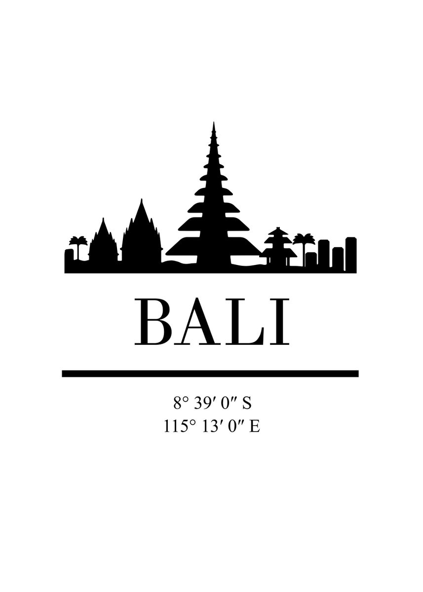 'Bali Skyline Indonesia' Poster, picture, metal print, paint by ...