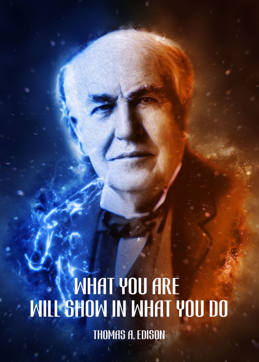'thomas a edison' Poster, picture, metal print, paint by Alternative ...