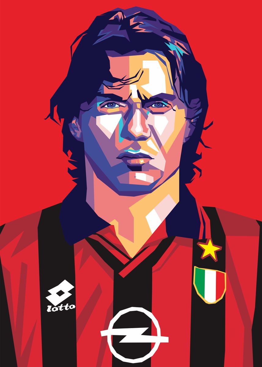 'Paolo Cesare Maldini ' Poster, picture, metal print, paint by hendi ...