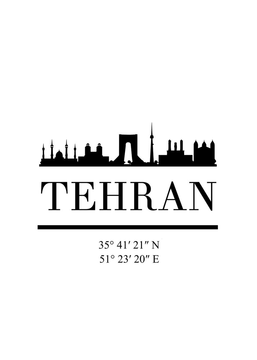 'Tehran Skyline Iran City' Poster, picture, metal print, paint by ...