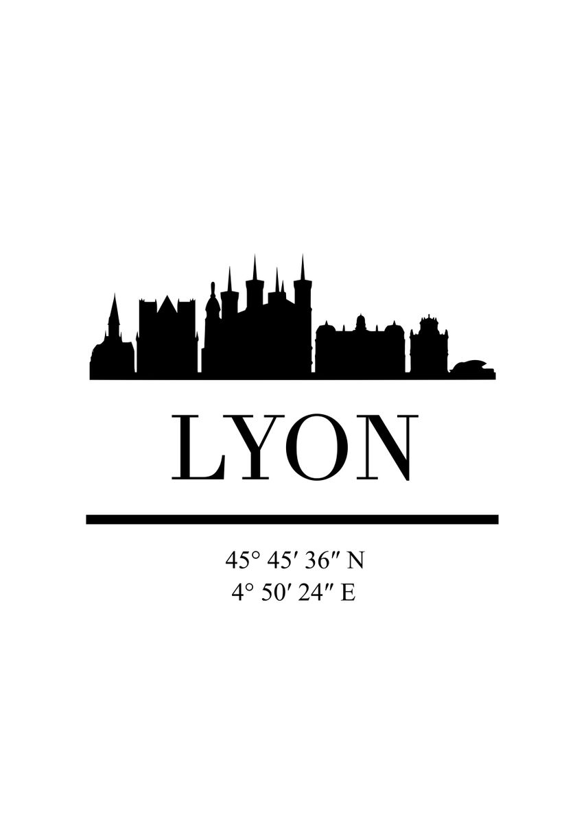 'Lyon Skyline France' Poster by Emiliano Deificus | Displate
