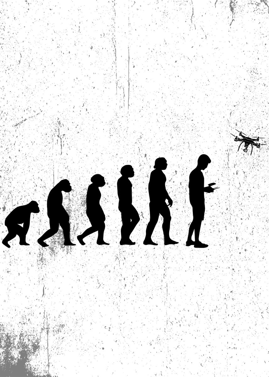 'DRONE PILOT EVOLUTION' Poster, picture, metal print, paint by ...
