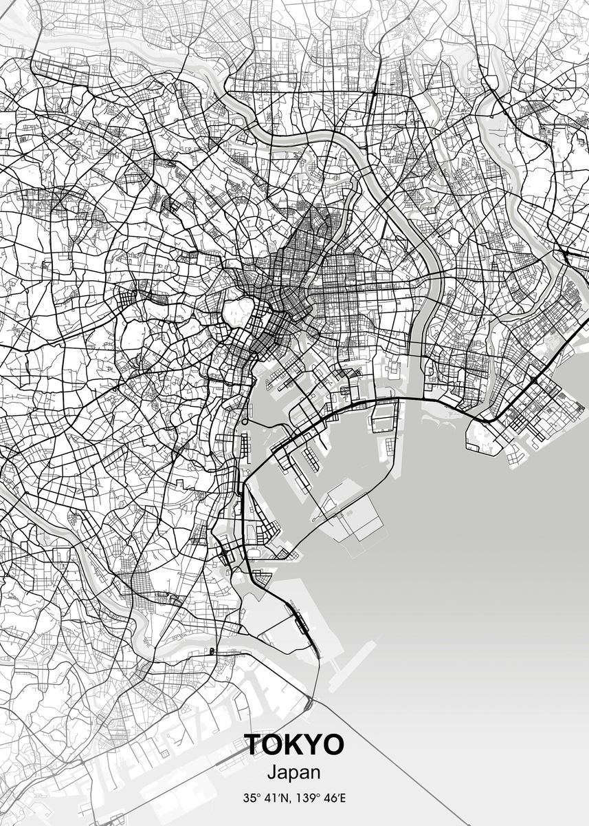 'tokyo city map' Poster by Project X | Displate