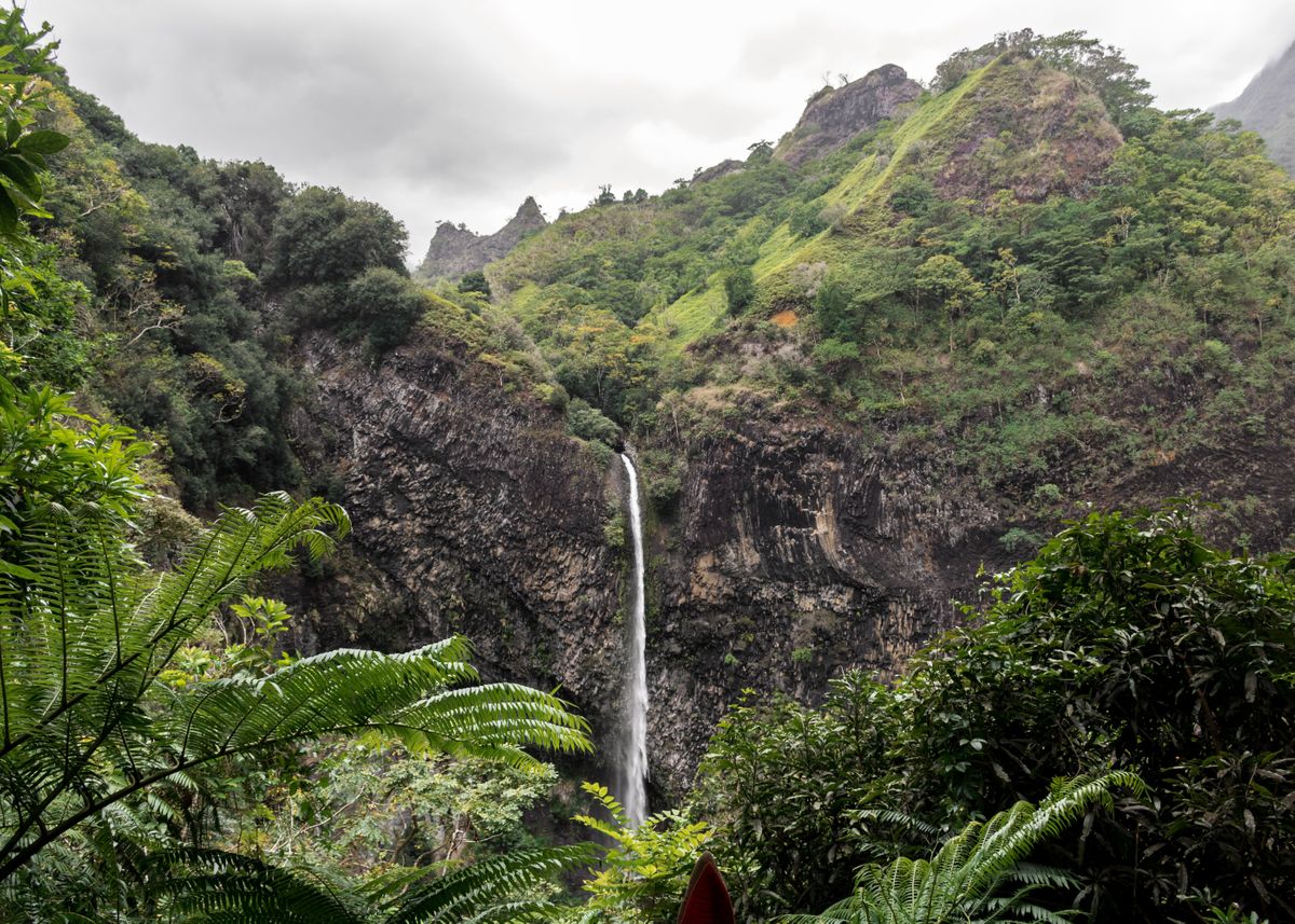 'Fautaua Waterfall' Poster by Polynesian Islands | Displate