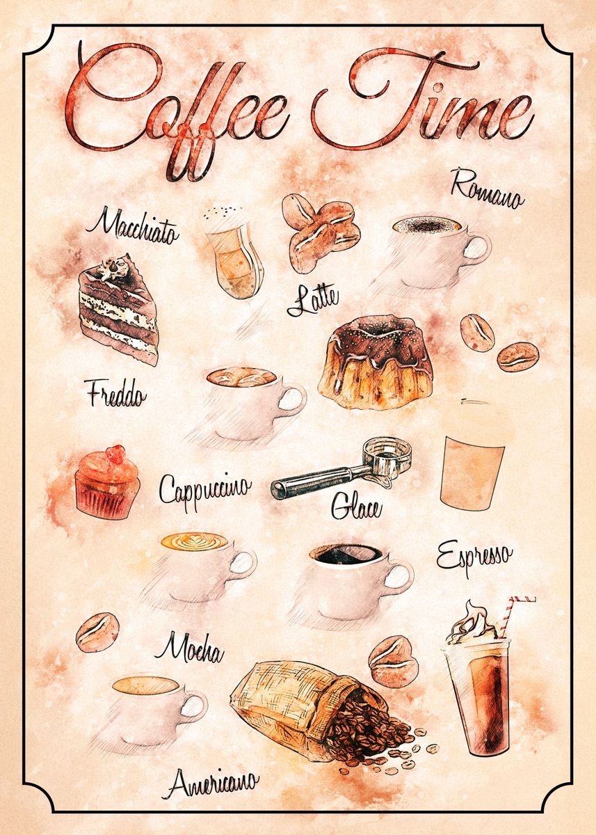 'Coffee Time' Poster, picture, metal print, paint by Printed Artings ...