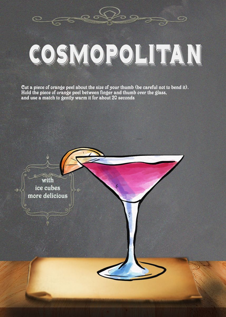 'Cosmopolitan' Poster, picture, metal print, paint by The Poster | Displate