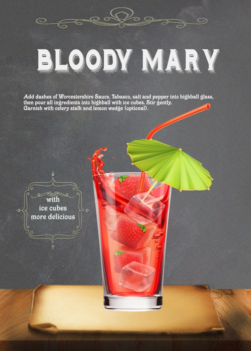 'Bloody Mary' Poster, picture, metal print, paint by The Poster | Displate