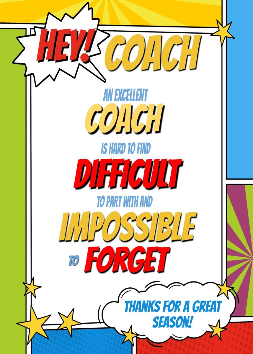 'Comic book coach gift' Poster, picture, metal print, paint by ...