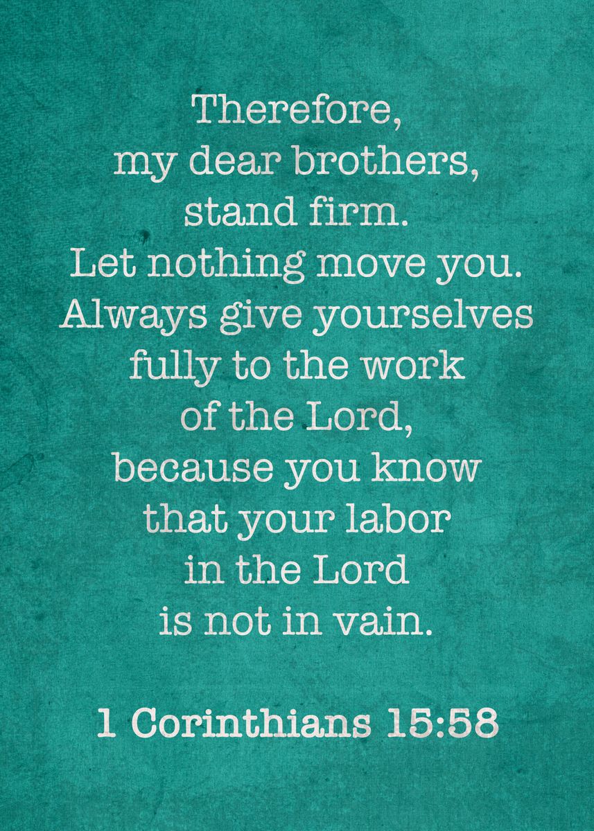 '1 Corinthians 1558 Iconic' Poster, picture, metal print, paint by ...