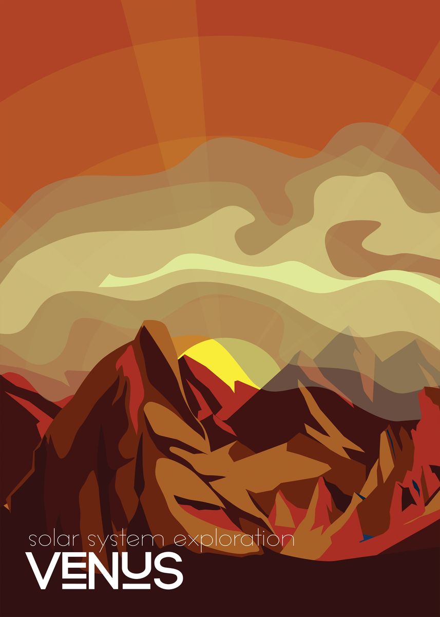 'Venus travel poster' Poster, picture, metal print, paint by ...