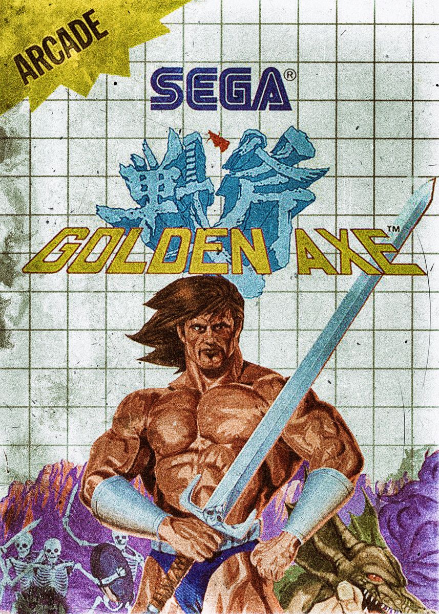 Retro gaming Golden Axe Poster picture metal print paint by Retroposter Displate