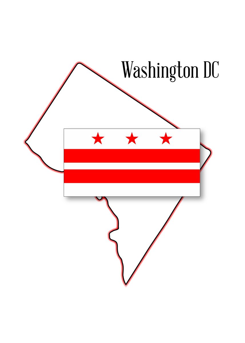 'Washington DC Map and Flag' Poster by HomeStead Digital | Displate