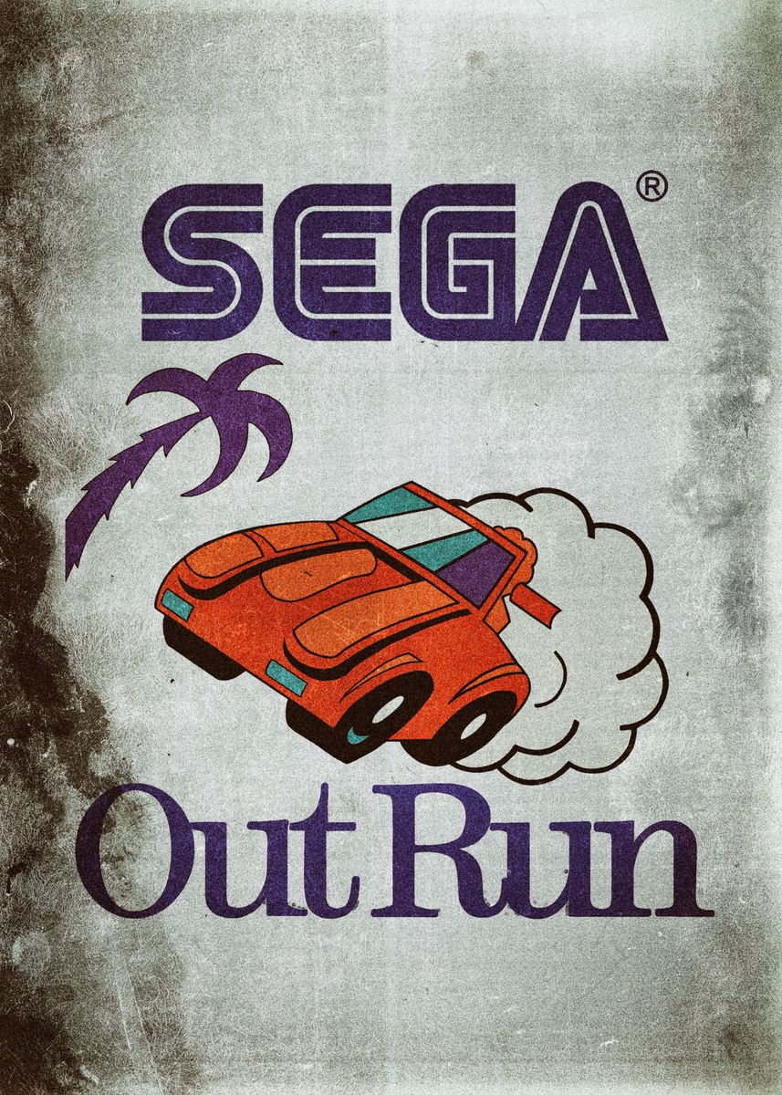 'Retro Gaming OUTRUN' Poster, picture, metal print, paint by ...