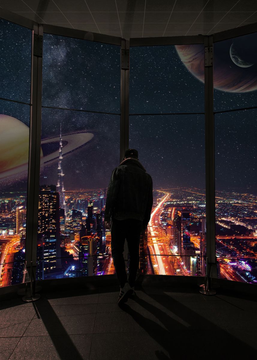 'City Night View' Poster, picture, metal print, paint by Jay Jay | Displate