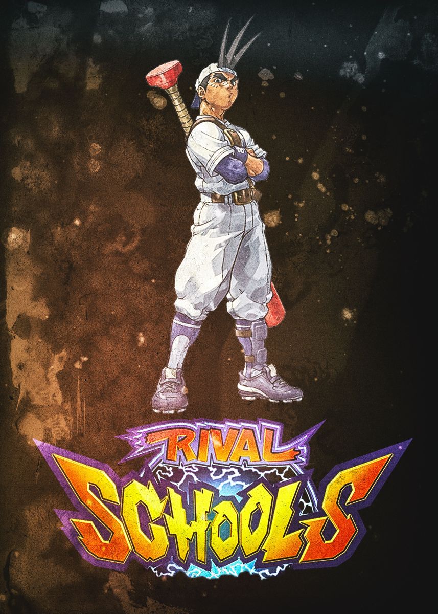 'Rival school retro gaming' Poster, picture, metal print, paint by ...