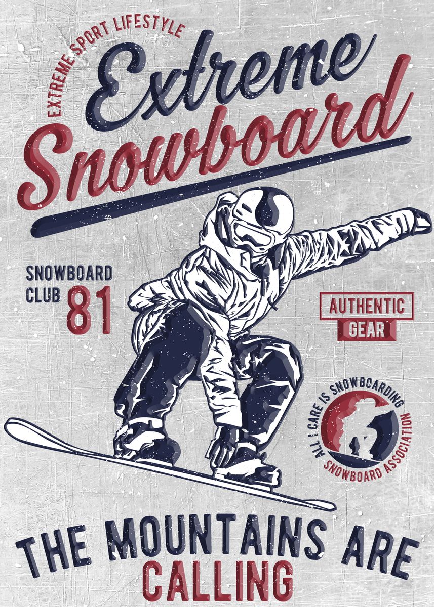 'Snowboarding ' Poster, picture, metal print, paint by М Dam | Displate