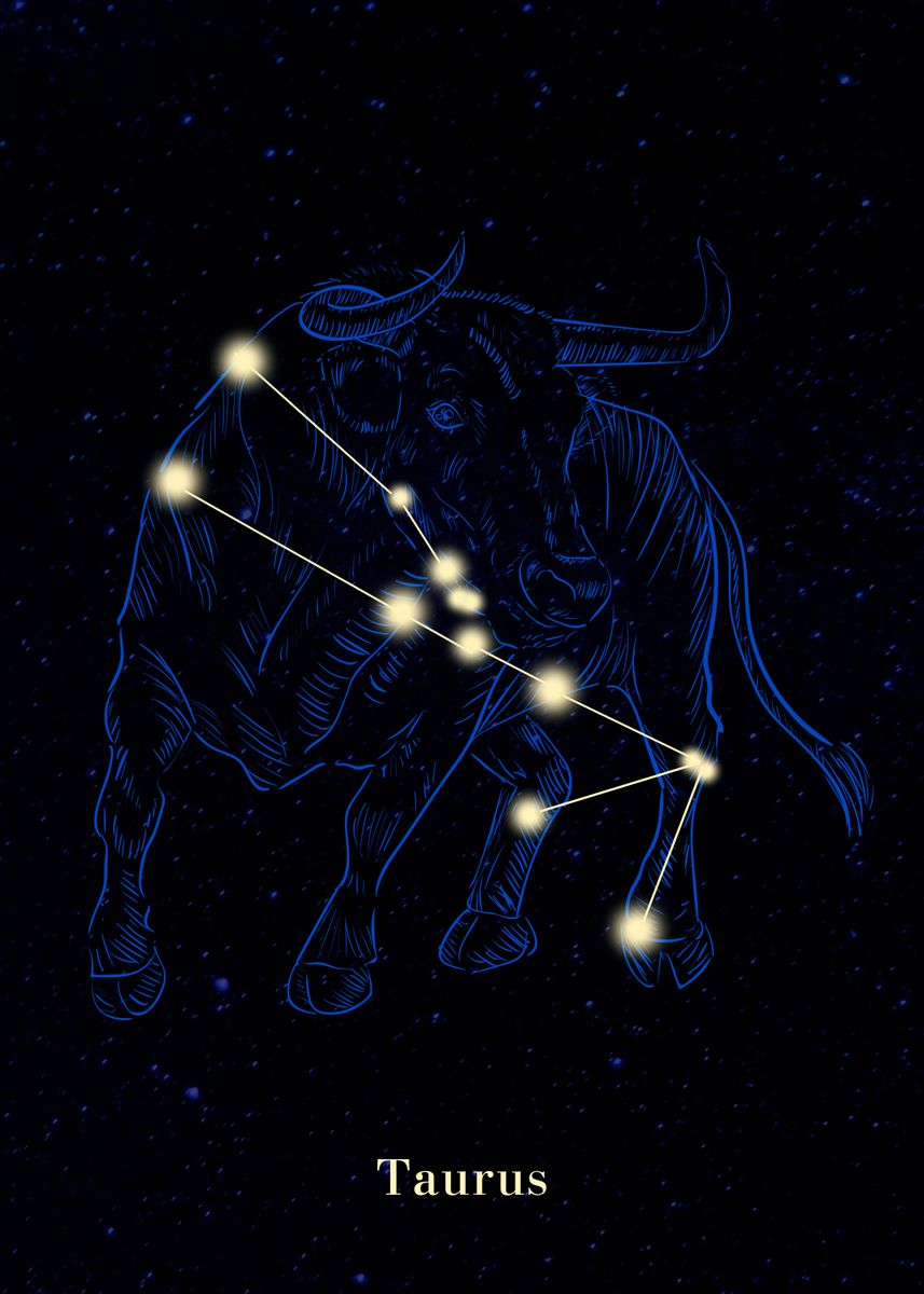 'Zodiac Taurus' Poster, picture, metal print, paint by Moon Calendar ...