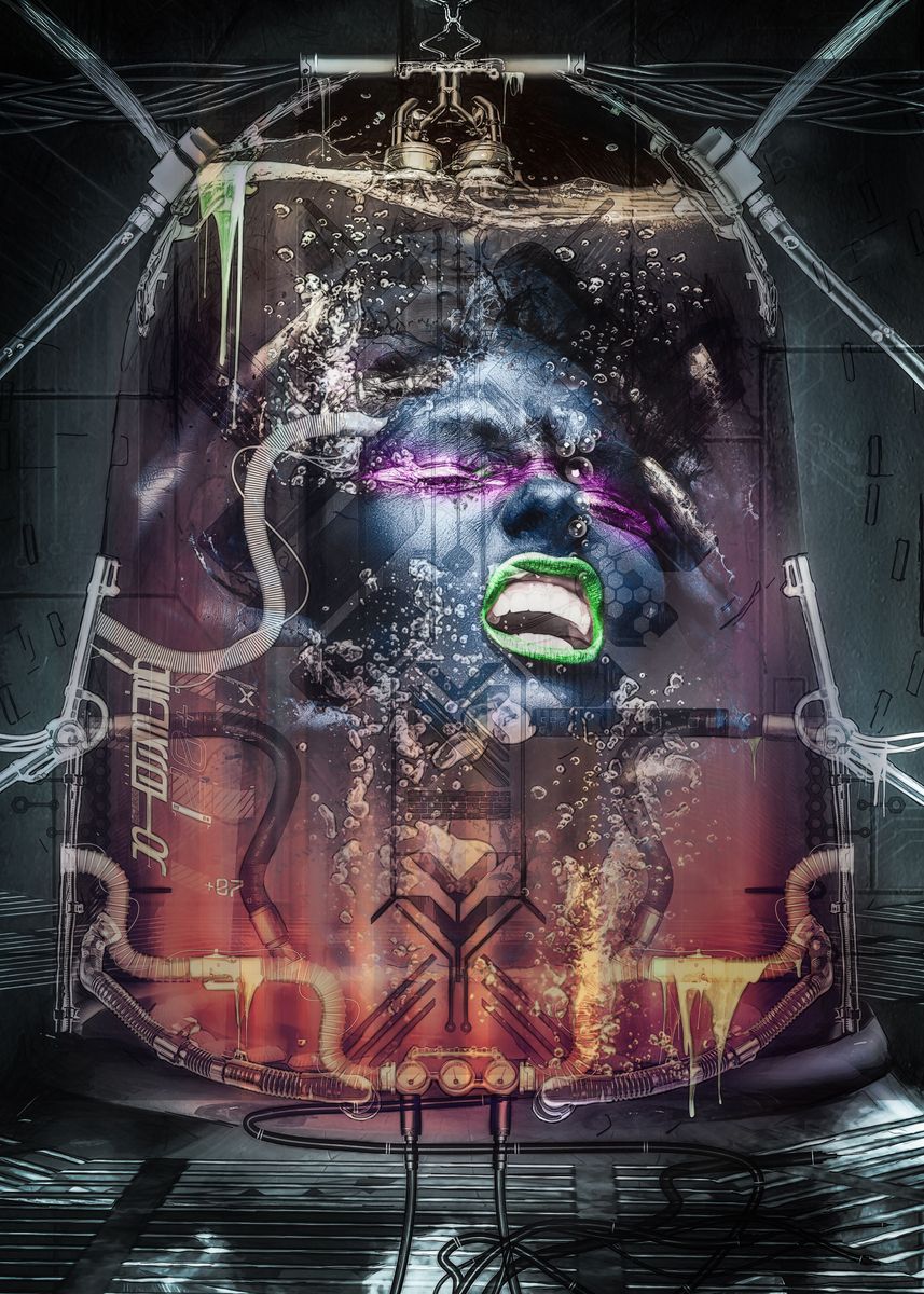 'UnBind My Frankenstein ' Poster, picture, metal print, paint by Randy ...