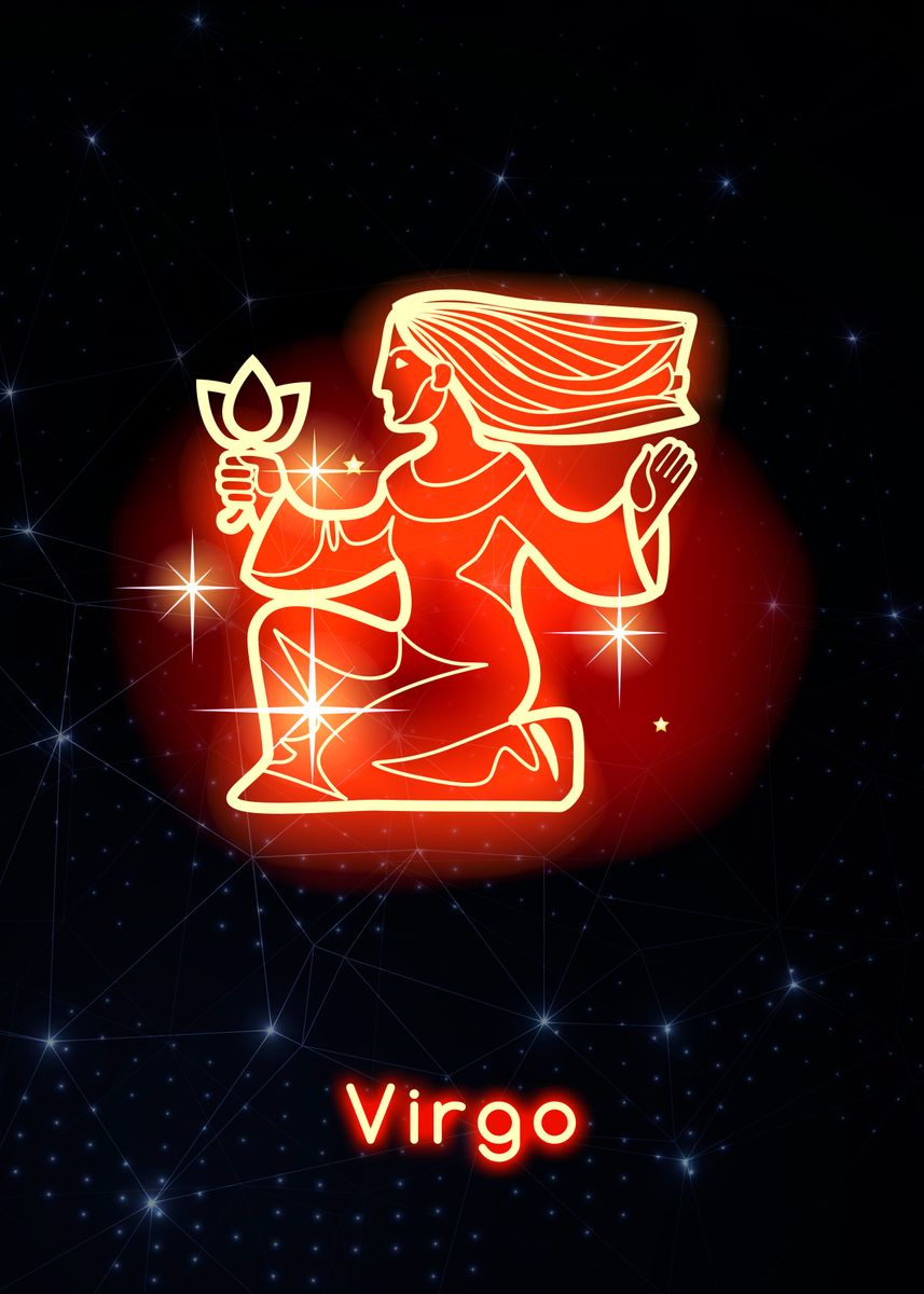 'Zodiac red Virgo' Poster by Moon Calendar Studio | Displate