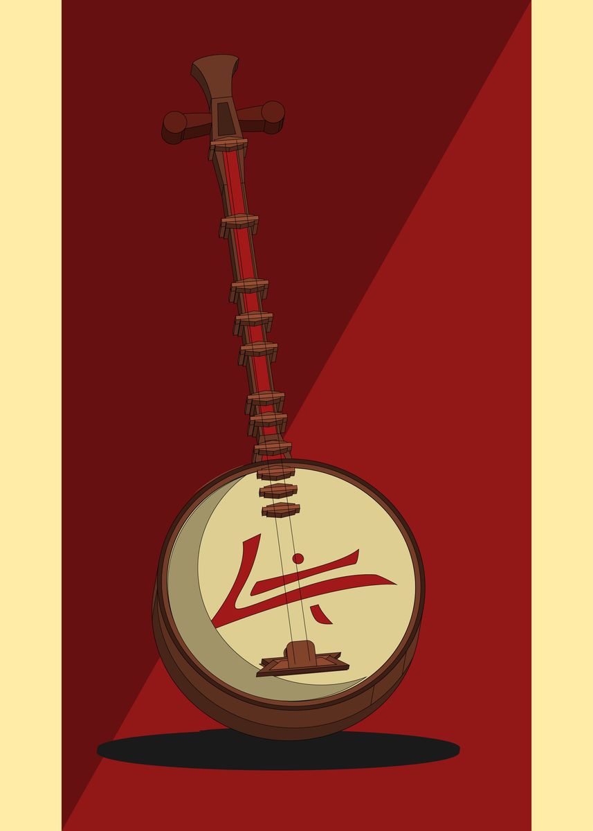 'Asian musical instruments' Poster, picture, metal print, paint by ...
