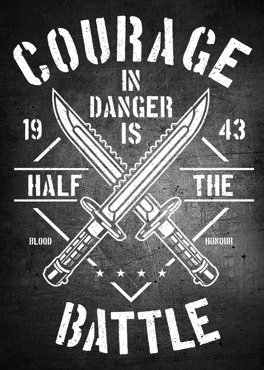 'Courage in Battle' Poster, picture, metal print, paint by М Dam | Displate
