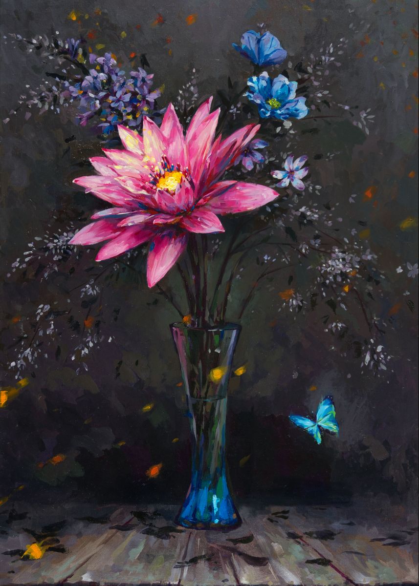 'Palm Light' Poster, picture, metal print, paint by Max Feng | Displate