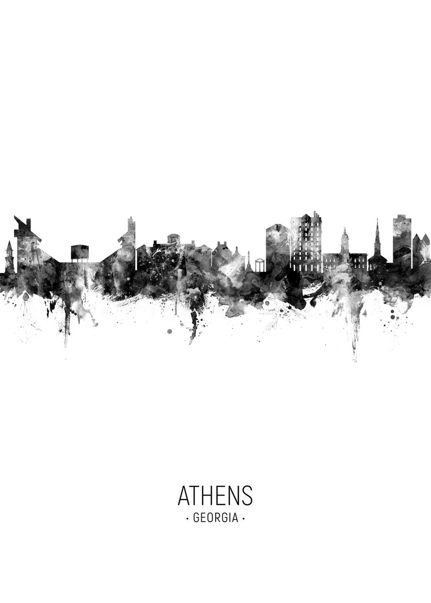 'Athens Georgia Skyline USA' Poster, picture, metal print, paint by ...