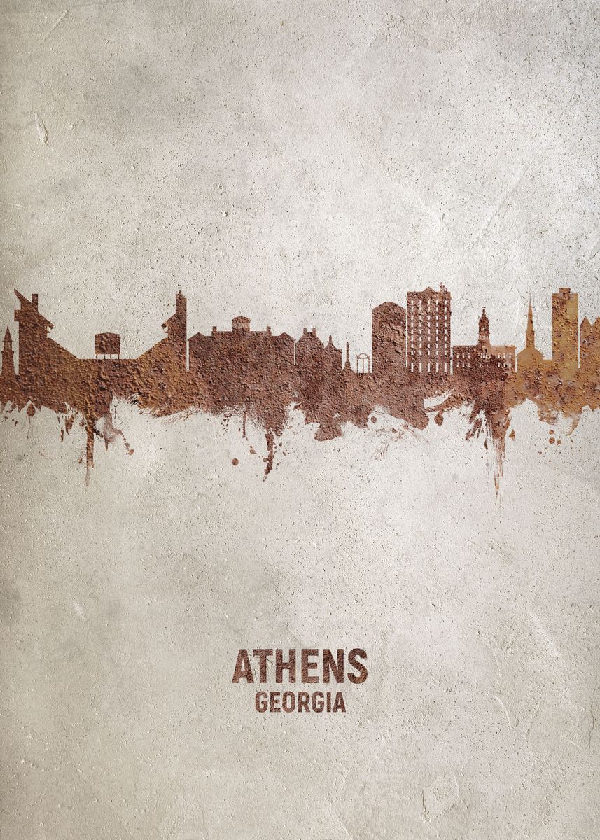 'Athens Georgia Skyline USA' Poster, picture, metal print, paint by ...