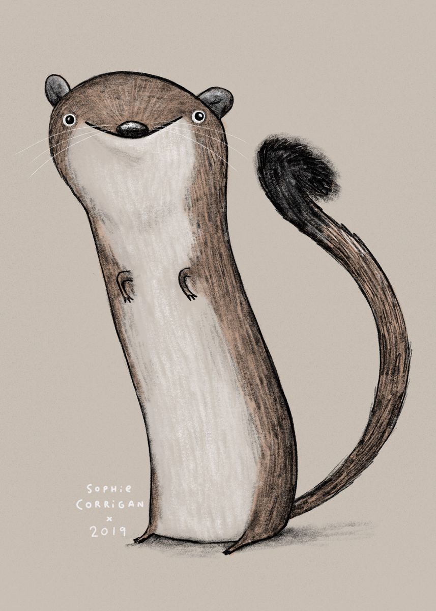'Weird Weasel' Poster, picture, metal print, paint by Sophie Corrigan ...