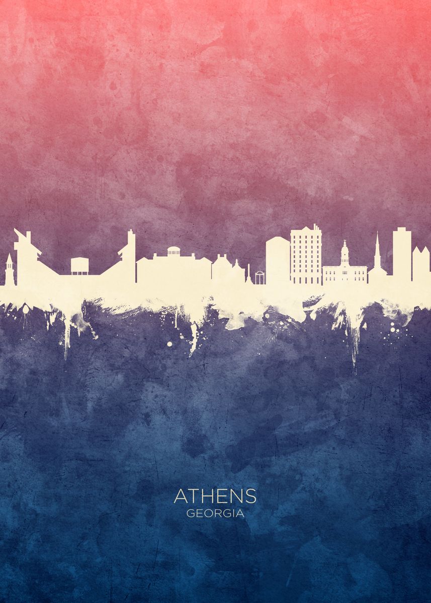 'Athens Georgia Skyline USA' Poster, picture, metal print, paint by ...