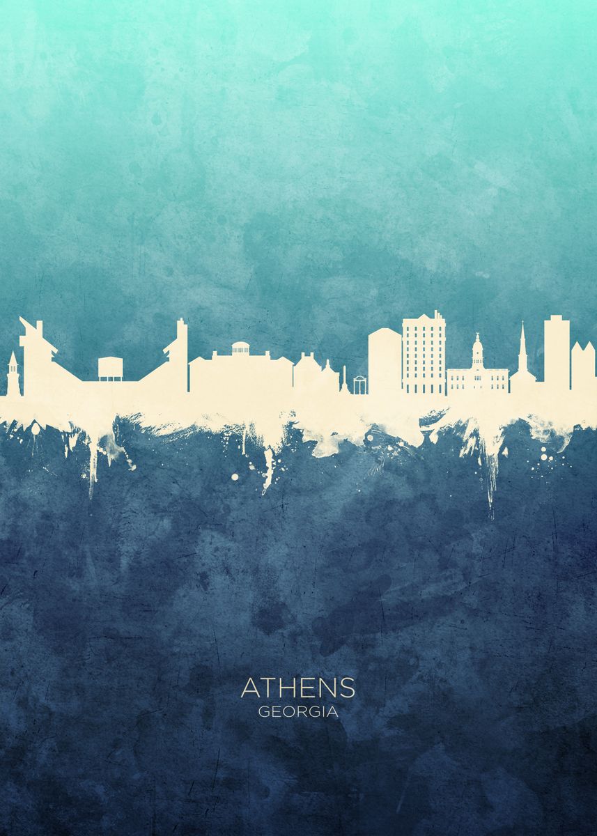 'Athens Georgia Skyline USA' Poster, picture, metal print, paint by ...