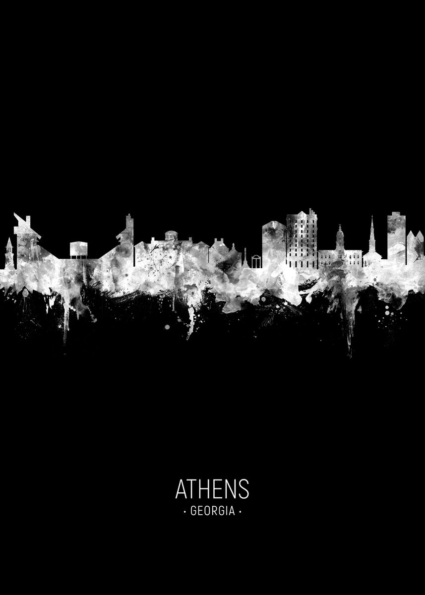 'Athens Georgia Skyline USA' Poster, picture, metal print, paint by ...