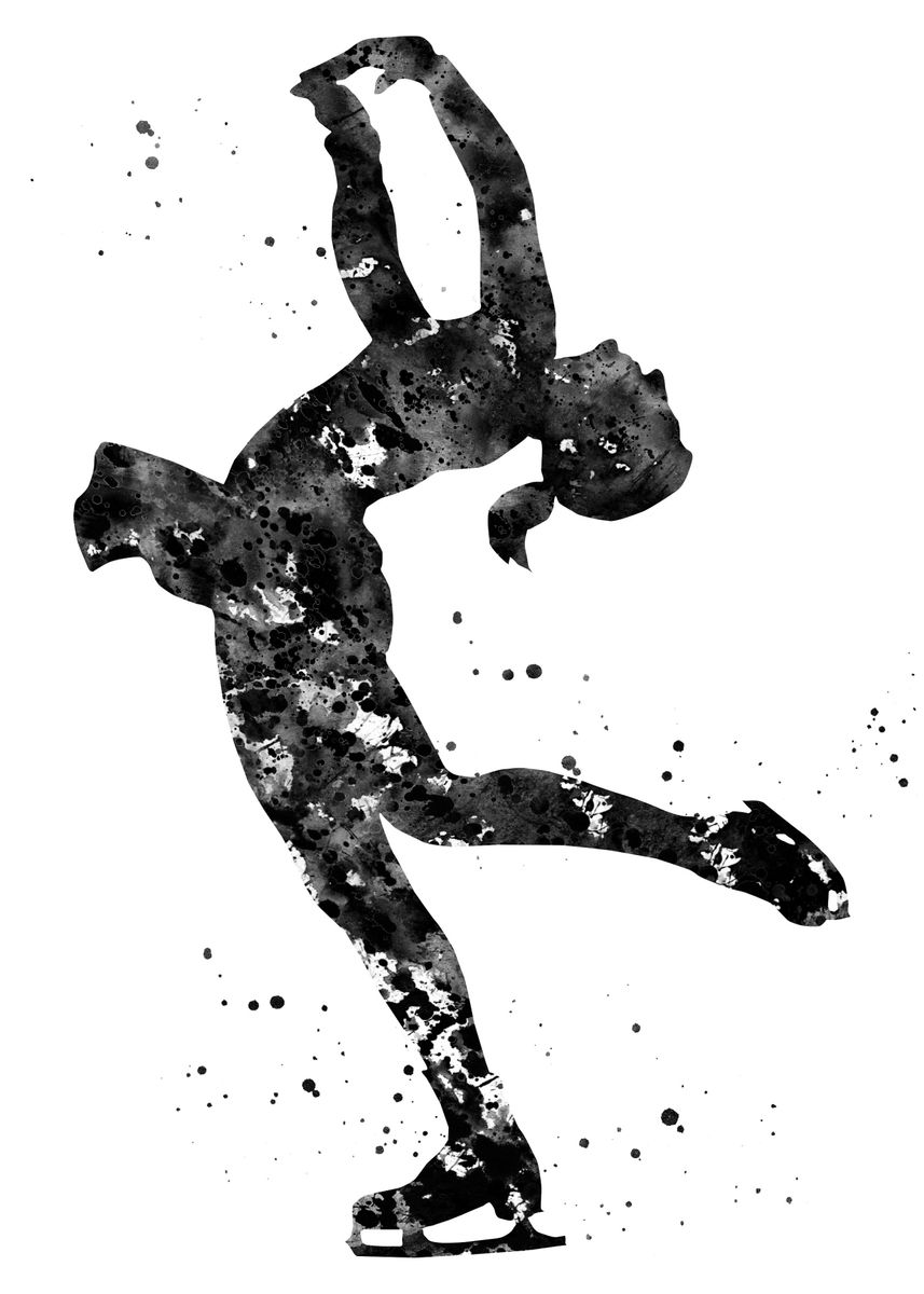 'Ice Skating' Poster, picture, metal print, paint by Erzebet Prikel ...