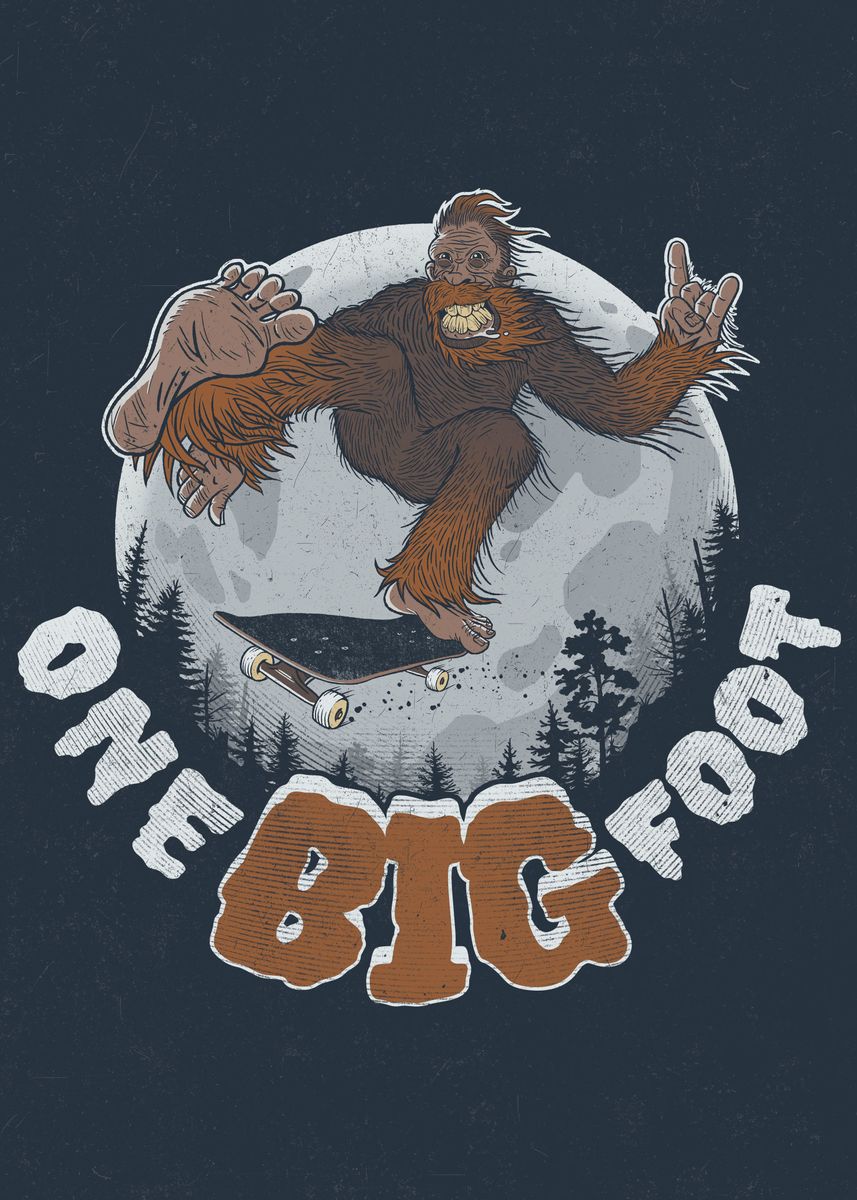 'One Big Foot' Poster, picture, metal print, paint by Getsousa Graphics ...